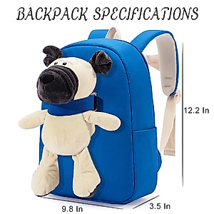 Orleens Small Toddler Kids Backpack for Girls Boys, Gift Bag for 3-6 Years Old Children Stuffed Puppy Toys 9 Inch