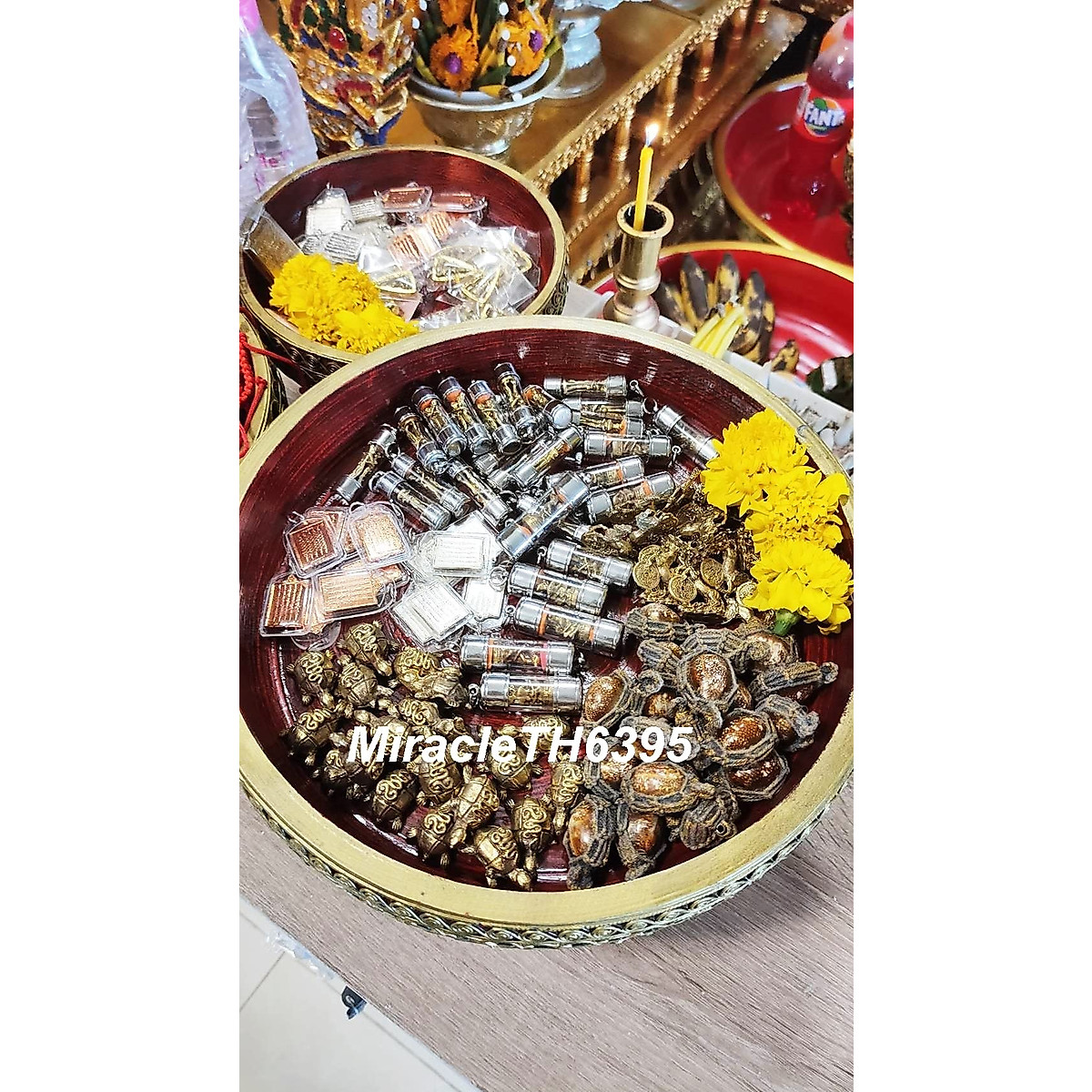 Miracle Magic Love INN Koo Mahasanaeh Takrud & Yant Kroa Petch Sheet Gold Spell Yantra Amulet Thai Couple Charm Talisman Protection Power Lover Money Wealth Business Blessing by Lp YangDam