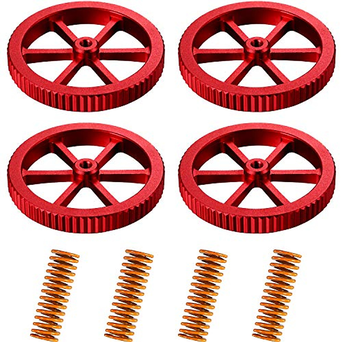 Aluminum Hand Twist Leveling Nut and Hot Bed Die Springs Printer Compression Springs Compatible with 3, Ender 5/5 Plus/Pro, CR-10, CR10S/10S Pro, CR 20 3D Printer (8 Pieces)