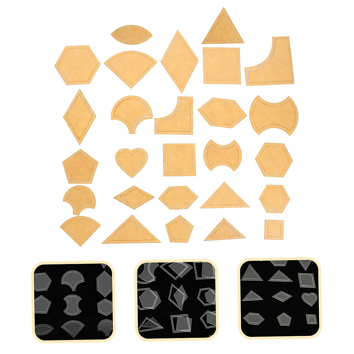 KONTONTY Patchwork Crafting Molds 27 Sets of Acrylic Quilting Templates Sewing and Craft Templates for Quilting