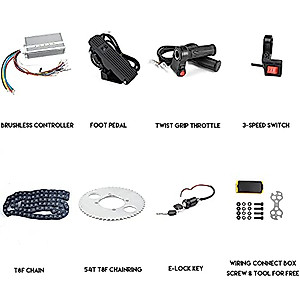 High Speed Brushless DC Motor Kits 2000W 60V Electric Gokart Motor 4250RPM Rated Mid Motors with Controller Pedal Throttle for E-Scooter E-Bike Dirt Bike Motorcycle