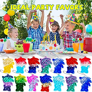 The Hedgehog Birthday Party Favors Supplies for Kids, 20 Pcs Pop Keychains Bulk Bubble Gift Pack for Boys Girls, Stress Relief and Anti-Anxiety Set for Puzzle Games Treats Bag Pinata Stuffers Classroom School Rewards