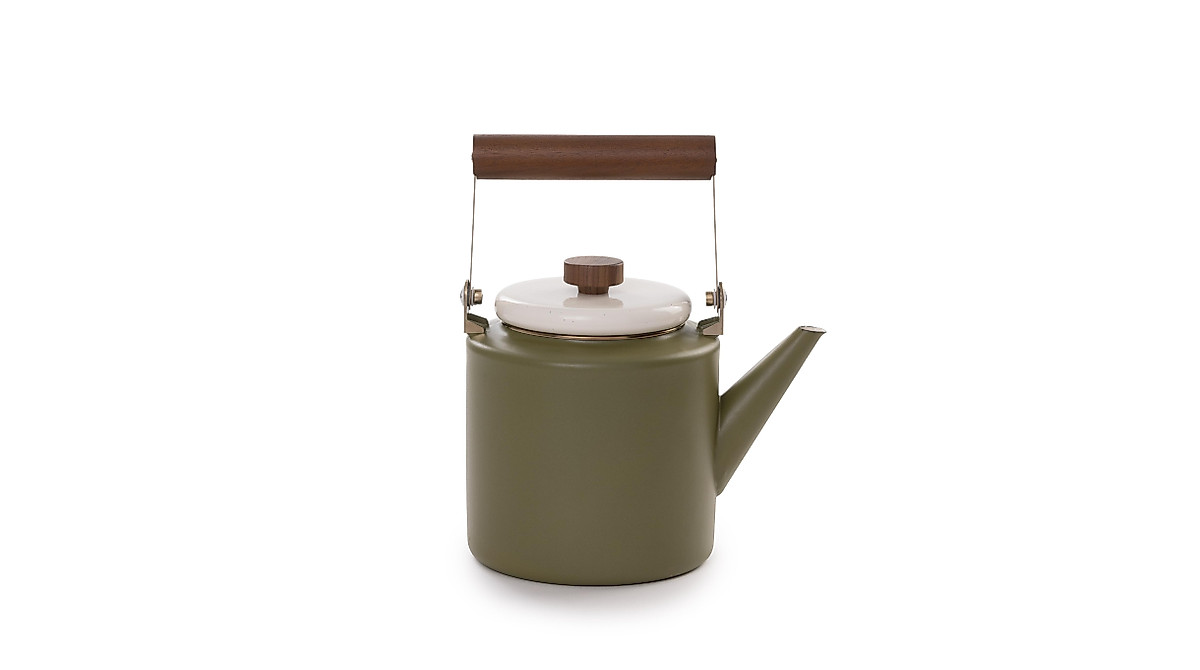 Barebones 2-Tone Enamel Teapot - Vintage Style & Durability