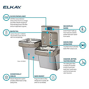 Elkay LZS8WSSP Bottle Filling Station and Cooler, Single, Stainless Steel