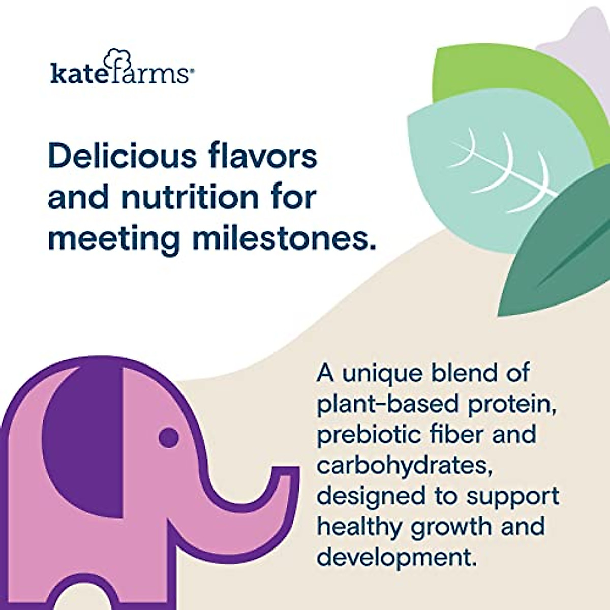 KATE FARMS Organic Vegan Plant Based Pediatric Peptide 1.5 Formula, Unflavored Plain, Sole-Source Nutrition, Organic Enzymatically Hydrolyzed Plant-Based Protein Drink, Meal Replacement for Oral or Tube Feeding, 8.45oz. (Pack of 12)