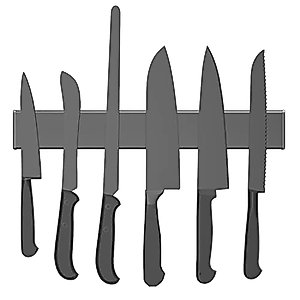 SUBTRACTION Magnetic Knife Strip,No Drilling 12 Inch Stainless Steel Knife Holder,Space-Saving Knife Rack,Knife Bar,Kitchen Knife Storage Organizer,black 1.