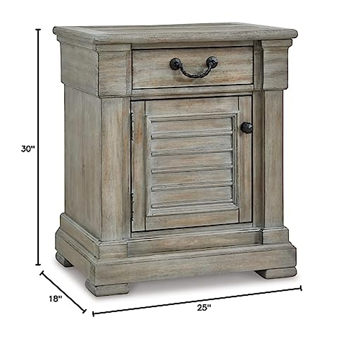 Signature Design by Ashley Moreshire Casual 1 Drawer and 1 Storage Cabinet Night Stand, Gray