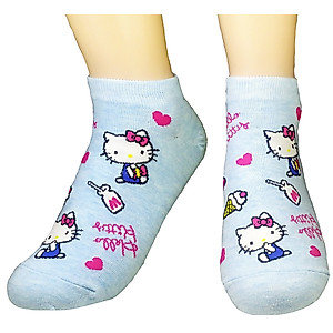 JJMax Women's Hello Kitty Cute Cotton Blend Ankle Socks Set, Milk Kitty, One Size
