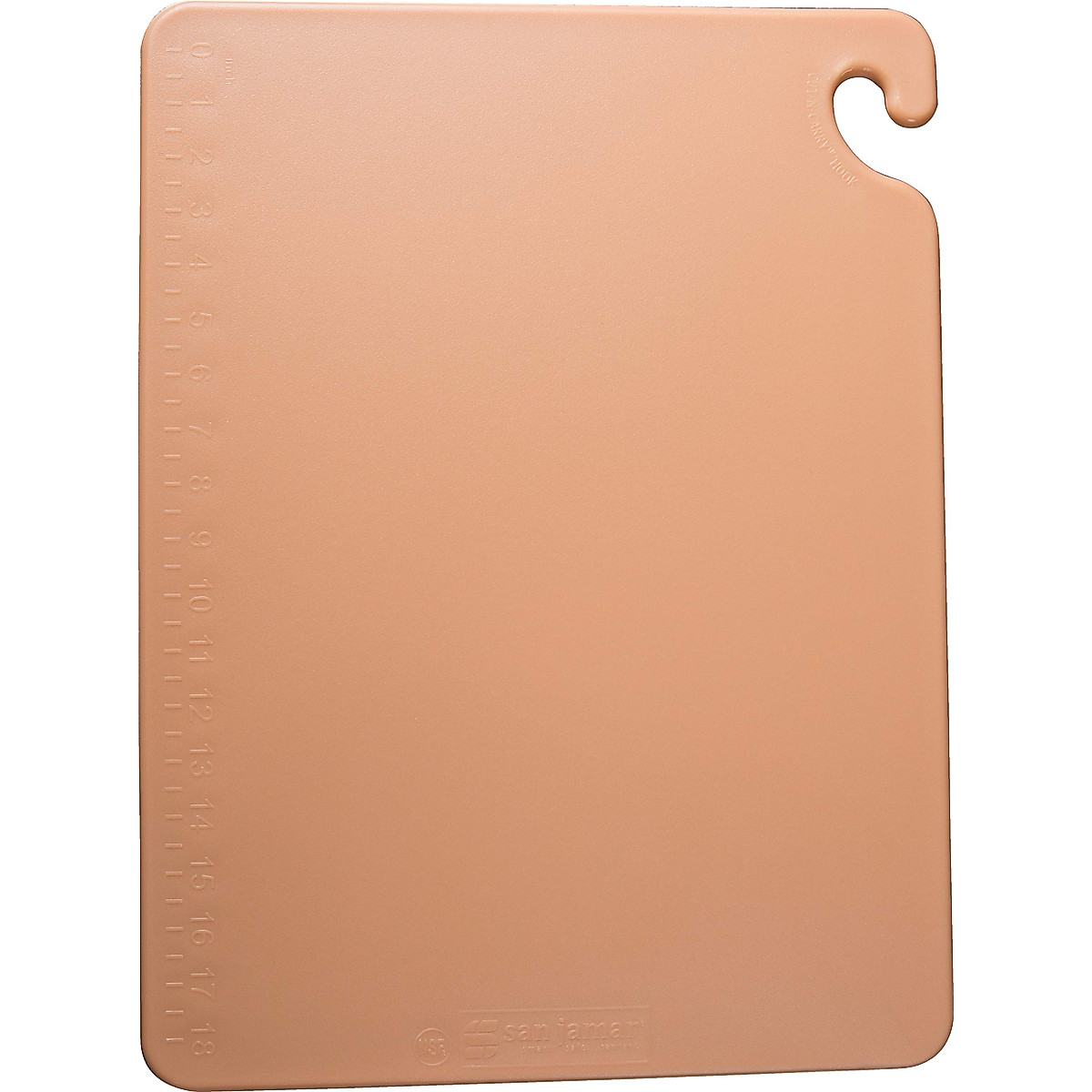 San Jamar CB182412BR Cut-N-Carry Cutting Board, 18" x 24", Co-Polymer, Brown, NSF