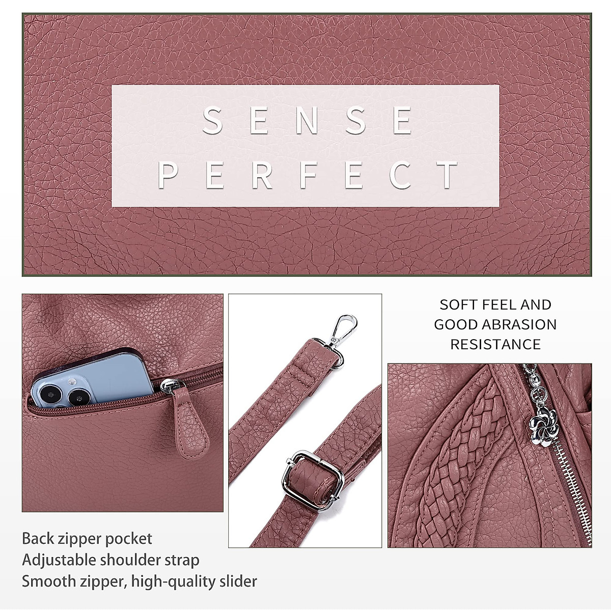 Purses and Handbags Women Fashion Tote Bag Shoulder Bags Top Handle Satchel Purses Washed Synthetic Leather Handbag… 1-1#d.pink 13.8 * 4.7 * 11.8 inches