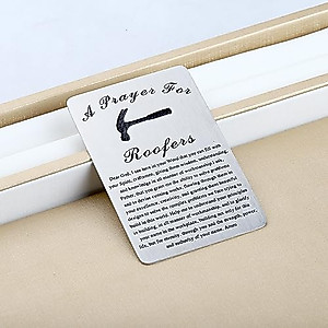 KEYCHIN Roofer's Prayer Wallet Insert Card Roofing Contractor Gifts Roof Installation Jewelr Roofer Gifts For Dad Builder Carpenter (Roofer Card)