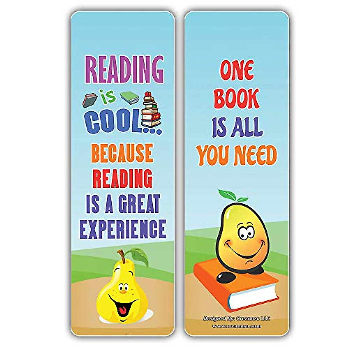 Creanoso Cool Fruit Reading Sayings Bookmarks (30-Pack) – Cool Gift Token for Kids, Boys & Girls, Teens – Party Favors Supplies – Book Reading Rewards Incentive – Great Giveaways Set – Page Binder