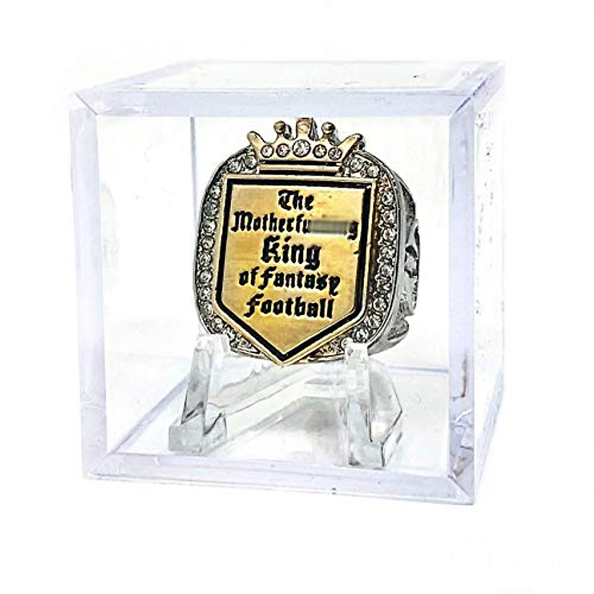 Legacy Rings Fantasy Football Championship Ring Motherf-ing King of Fantasy Football with Display Case (11)