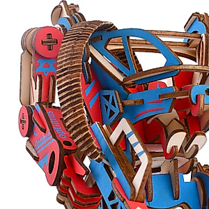 3D Wooden Puzzle DIY Robot Mechanical Armor Model Wood Craft Kit Laser-Cut Kits Engineering Gears Set Assembly