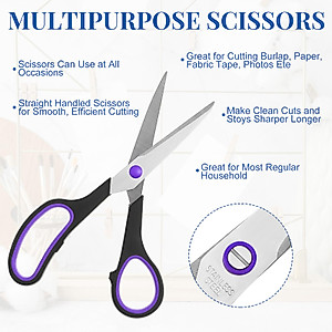WILLBOND 60 Pack Scissors Bulk 8 Multipurpose Professional Heavy Duty Multi Color Sewing Stainless Steel Scissors Set for Office Home Sewing Fabric Supplies High Middle School Classroom DIY Craft