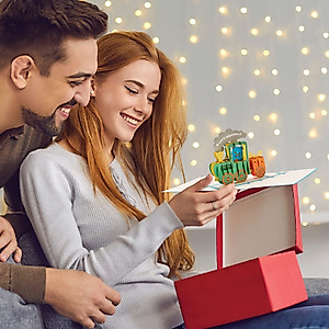 ioyounow Pop Up Birthday Card – 6x12 Birthday Train Gift Card | Colorful Greetings Card for Kids and Adults – 3D Pop-up Birthday Card for Kids | Popup Card for Special Day – Mom Birthday Card