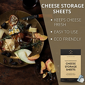 Formaticum Cheese Storage Sheets - Cheese Saver from France- Professional Earth Friendly Transparent Cheese Wrap - Cheese Sheet Savers of wood-based cellulose fibers - Clear 15 Sheets with 9" x 12"