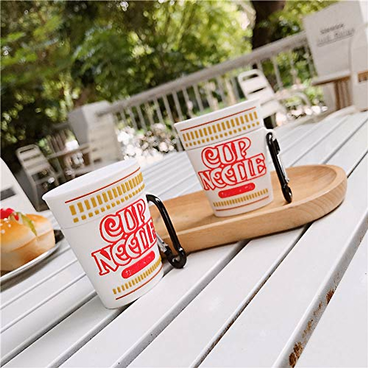 TOU-BEGUIN Charging Case Compatible with Airpods 1/2,Cute Noodles Box Creative Instant Food Container Design Full Protective Earphone Skin Cover