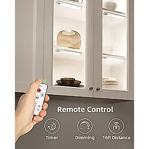 EZVALO Under Cabinet Lights, LED Closet Light Wireless USB Charging, Motion Sensor Lighting Indoor 5300K Dimmable Night Lights with Remote Control for Kitchen,Bedroom,Wardrobe,Hallway,Stairs (3 Pcs)