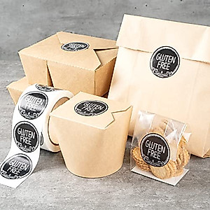 Restaurantware Label Tek 2 Inch Tamper-Evident Stickers For Gluten Free Food 500 Rolled Tamper Seal Stickers - Chalkboard Design For Safe Food Delivery Black With White Font Plastic To Go Stickers