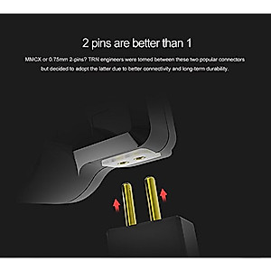 Kinboofi TRN V80 Balance in Ear Headphone, 2BA and 2DD Hi-Fidelity Stage Monitor Earphone Metal Studio Audio Headset with Detachable 2Pin Cable Netural Sound Musician Earbuds(Blue No Mic)