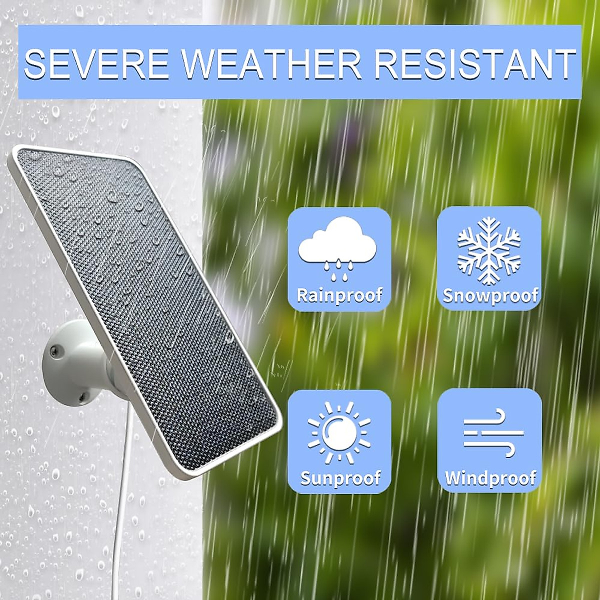 JJMASEE Solar Panel for SimpliSafe Outdoor Security Cameras (1 Pack), Featuring Weatherproof Durability and Continuous Power Supply, Comes with a 13FT Cable and Aluminium Alloy Wall Mount