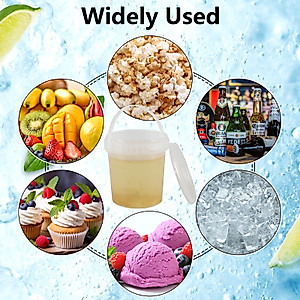 Xowine 20 Pcs 27 Oz Clear Ice Cream Bucket with Lid and Handle, Plastic Ice Cream Tub with Lid