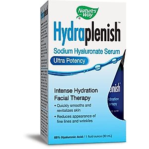 Nature's Way Hydraplenish Serum Ultra Potency Hydration Facial Therapy, 88% Hyaluronic Acid, 1 Oz.