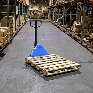 Titan Attachments Hand Pallet Jack Truck, 48" L x 27" W, 5,500 LB Capacity, Blue