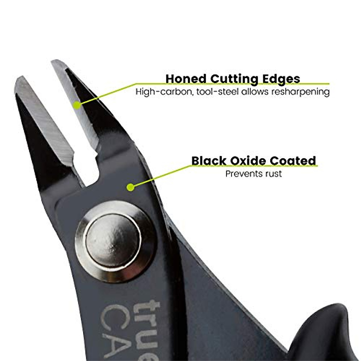 trueCABLE Precision Sharp Flush Cutter, 5” Side Cutting Pliers, Hardened Carbon Steel Tool, Durable Construction, Cut Wire Up To 16 AWG