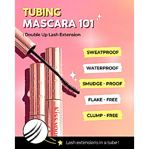 AMTS x Webtoon True Beauty, Natural Lengthening Black Mascara Volume and Length, Tubing Mascara Waterproof, Lash Extension, No Smudge, No Flaking, Korean Makeup Kbeauty Kdrama