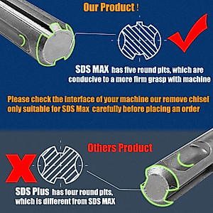 JACKCHEN 6 Inch Wide Tile and SDS-Max Shank, 6" x 15" Remove Chisel, 40Cr Steel Jackhammer Bit,Suitable for SDS-Max Rotary Hammer Drills