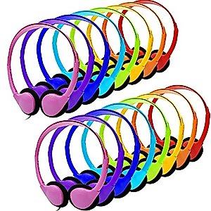 CN-Outlet Kids Headphones 16 Pack Bulk Multi Color for School Classroom Students Children Toddler Boys Girls Teen and Adult