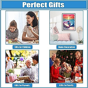 Suyaloo 5D Diamond Painting Kits for Adults - Love Beach Art Kids Beginner,DIY Sunset Full Drill Round Rhinestone Home Wall Decor Gifts 11.8X15.7inch LY3354-1