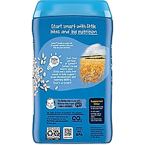 Gerber Cereal for Baby 1st Foods Rice Cereal, Made with Essential Nutrients for Supported Sitters, Non-GMO Project Verified, 16-Ounce Canister (Pack of 2)