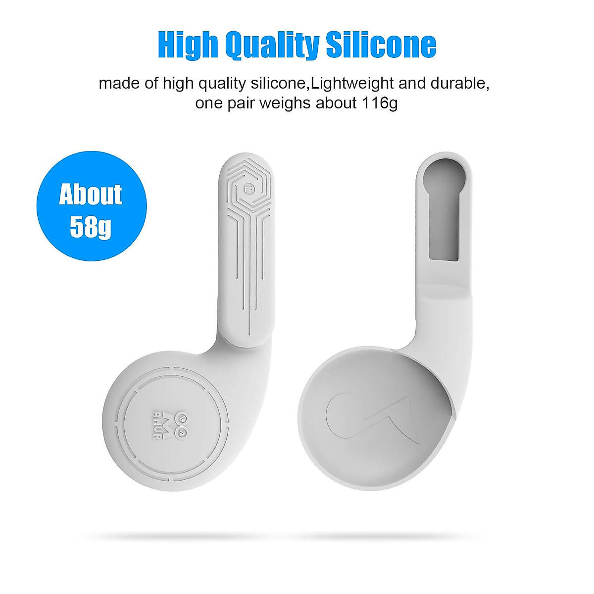 AMVR Silicone Ear Muffs for Meta Quest 2 VR Headset to Enhanced Headset Sound, for Quest 2 Accessories Headphone Extension Cover (Gray, 1 Pair)