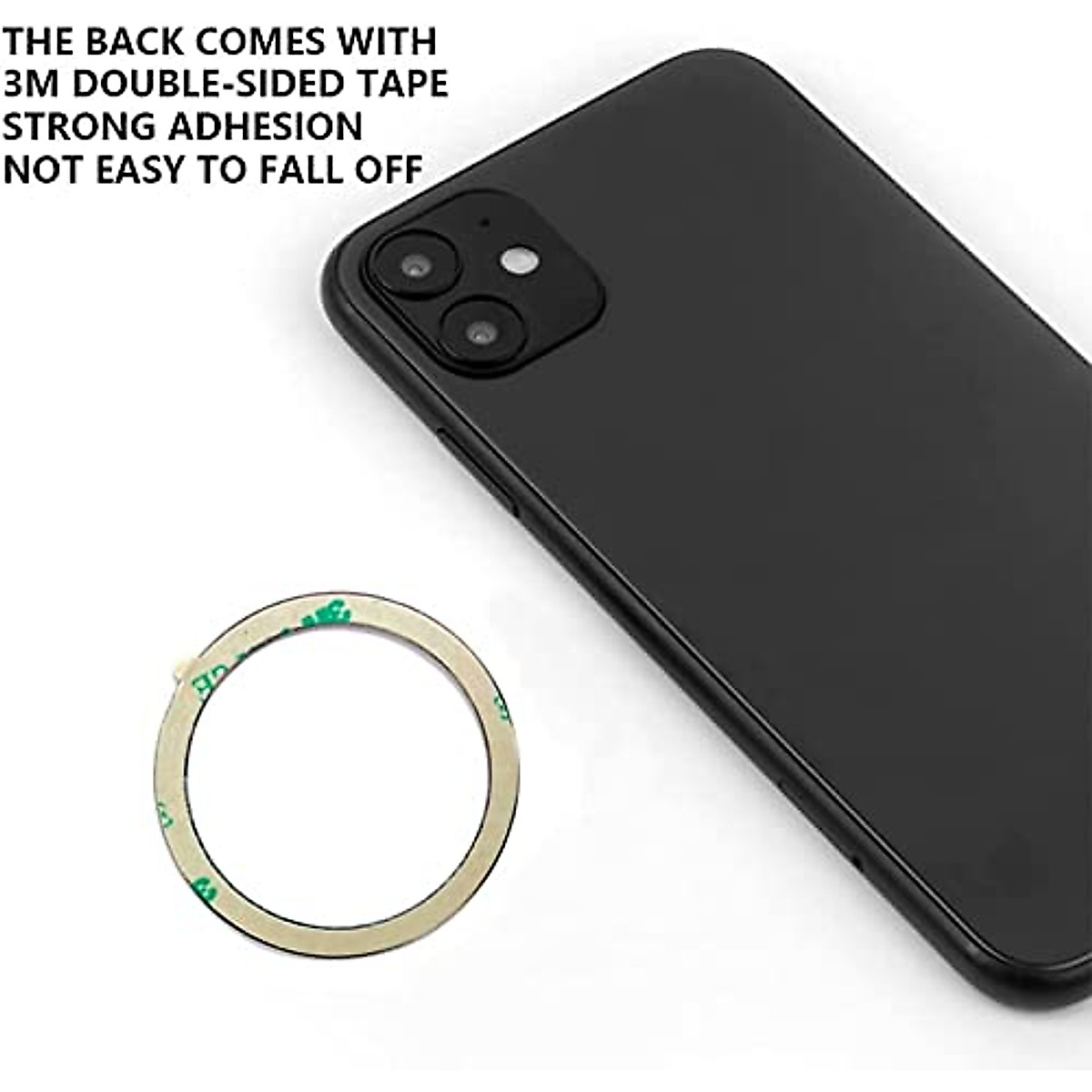 Wannap Magnetic Wireless Charging Magsafe Ring - 6 PCS, Ultra-Thin(5mm) Magsafe Sticker, Compatible with iPhone 14/13/12 Series,Samsung Galaxy (3Black+3Silver)