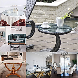 SAGIDAR Round Tempered Glass, Tempered Glass Round Table Top, Round Table Top, Kitchen Furniture, Glass Table Top for Dining Table, Clear Round Glass Top, 15IN 20IN 30IN 35IN 40IN