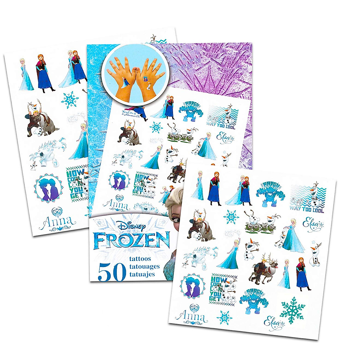 Disney Tattoos Party Favor Set for Girls - 150 Temporary Tattoos Featuring Minnie Mouse, Disney Princess and Frozen with Stickers and Door Hanger (6 Tattoo Sheets)