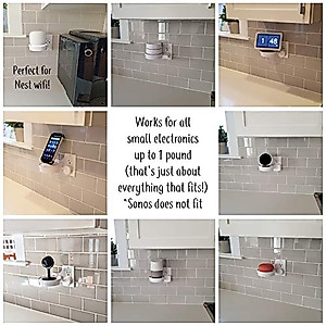 The Easy Outlet Shelf by Mount Genie - Works With All Outlets - 60 Second Install - Hidden Cord Cable Storage - Perfect Google Home Mount, Nest Wifi Mount, for Cameras, Voice Assistants, and More