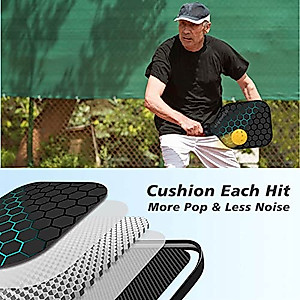 JoncAye Pickle-Ball-Paddle Set of 2 with Outdoor Indoor Balls, Paddle Bag, Ball Bag | Fiberglass Pickleball Rackets for Adults with Accessories | Pink Blue Pickleball Racquets for Men Women