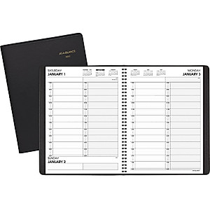 AT-A-GLANCE 2022 Two Person Daily Appointment Book & Planner by AT-A-GLANCE, 8" x 11", Large, Black (7022205)