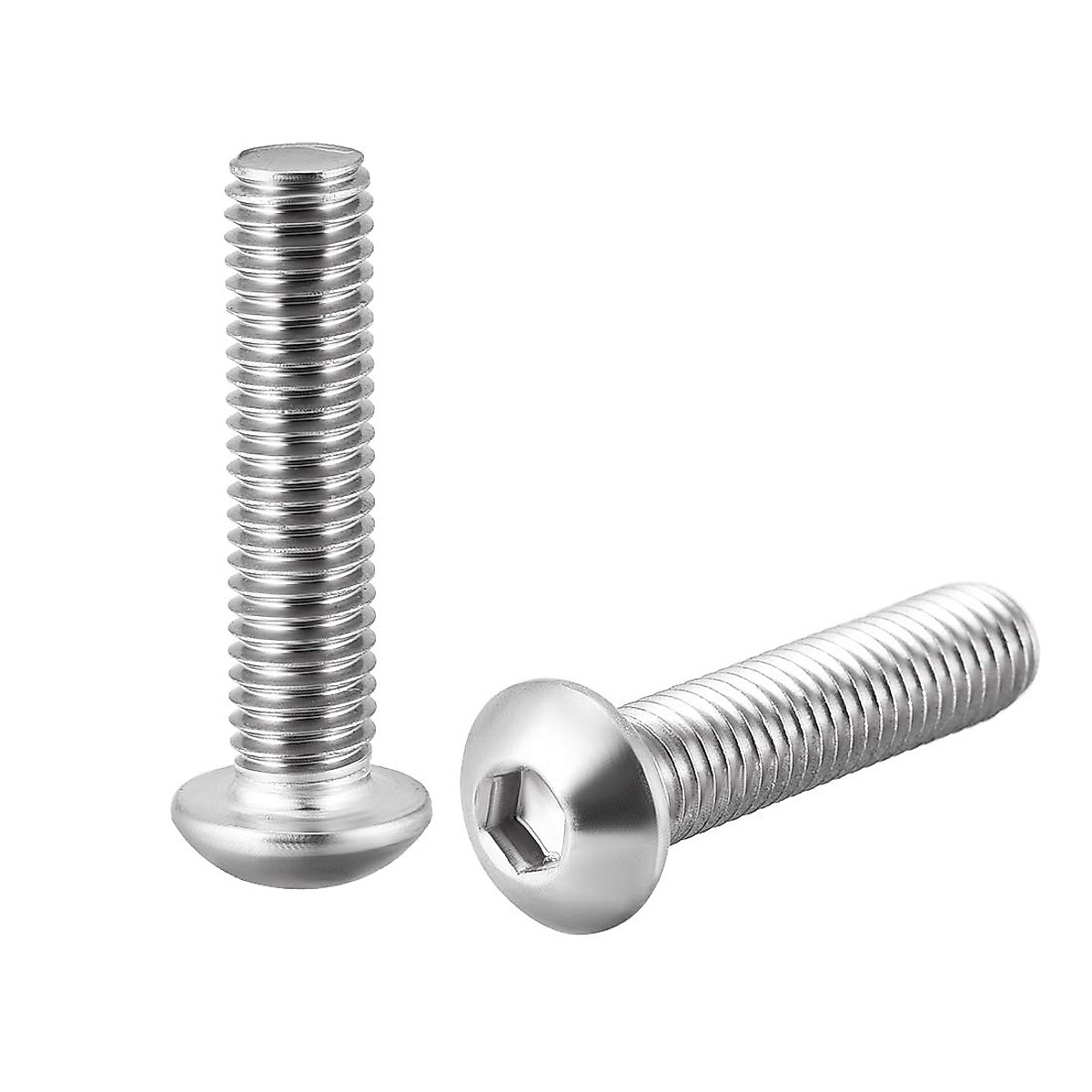 uxcell M8x35mm Machine Screws Hex Socket Round Head Screw 304 Stainless Steel Fasteners Bolts 5pcs