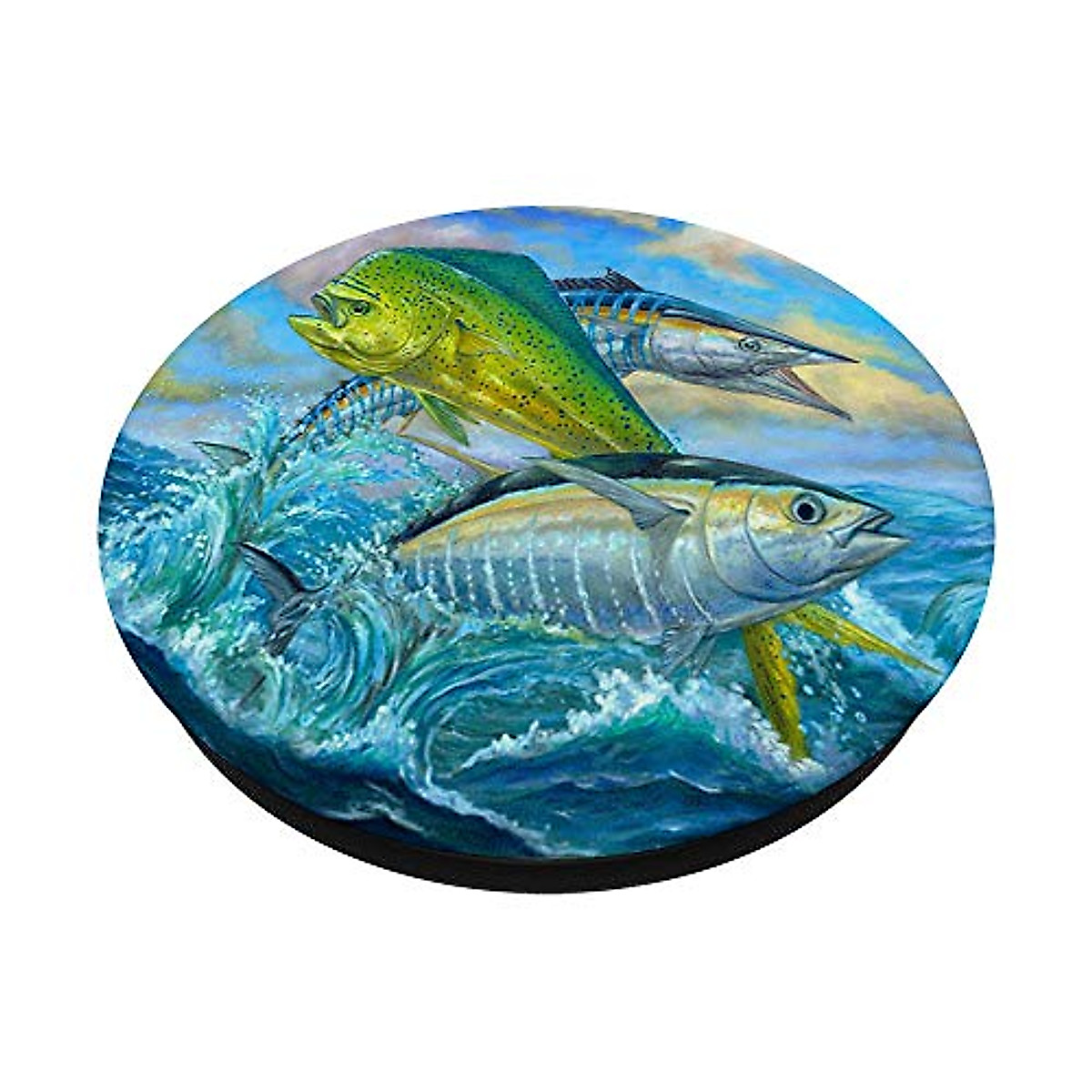 3 Mahi Mahi Fish Blue Water Sea Life for lover fishing Gift PopSockets PopGrip: Swappable Grip for Phones & Tablets