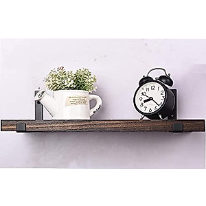 TheNext7 Wooden Floating Shelves Wall-Mounted with Hooks, Floating Shelves for Bedroom, Living Room, Bathroom, Kitchen, Office and More - Home/Office Decorative Display Stand - 24 X 6 in.