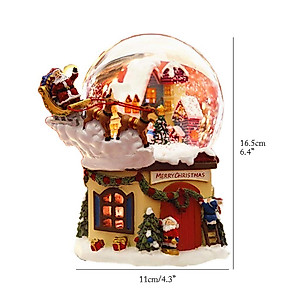 ZSM Music Boxes for Boys and Girls Music Box Christmas Music Box 'Jingle Bells' Musical Figurine Crystal Ball Music Box Santa and Reindeer Christmas Snow Globe