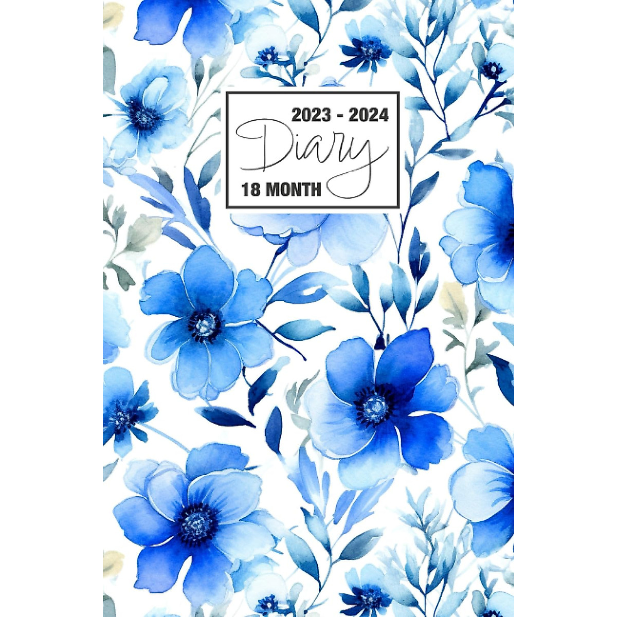 2023 - 2024: 18 Month Diary A5 Week to View on 2 Pages Weekly Journal Agenda WO2P Planner Jul 23 to Dec 24 Horizontal With Moon Phases, UK & US ... Elegant Botanical Design For Nature Lovers