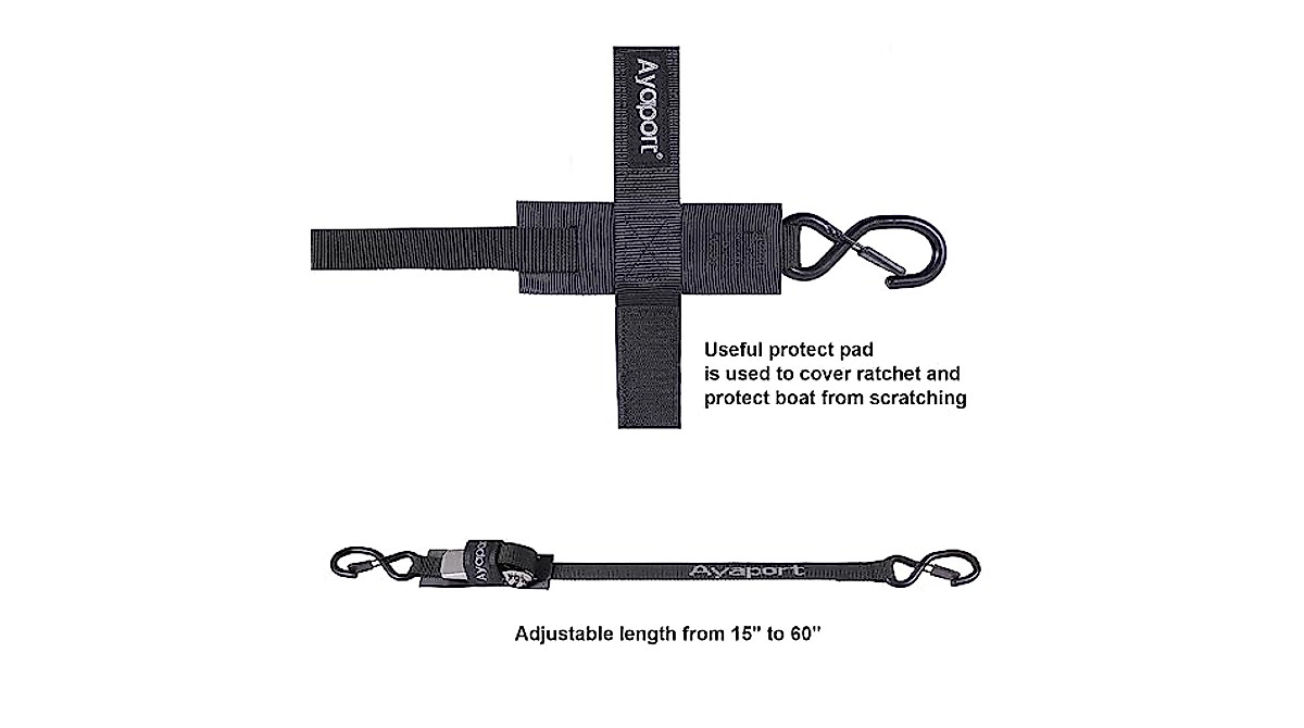 Durable Stainless Steel Boat Tie Down Straps - 2400lbs