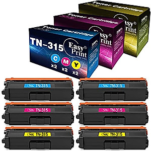 EASYPRINT (Color Set, 2xCMY) Compatible TN315 Toner Cartridge TN-315 Used for Brother HL-4140CN/ 4150CDN/ 4570CDW, MFC-9460CDN/ 9465CDN/ 9560CDN/ 9970CDN, DCP-9055CDN/ 9270CDN Printers, (6-Pack)