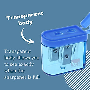 Sun-Star Stationery Double Pencil Sharpener (Blue) [Sect] (Japan Import)